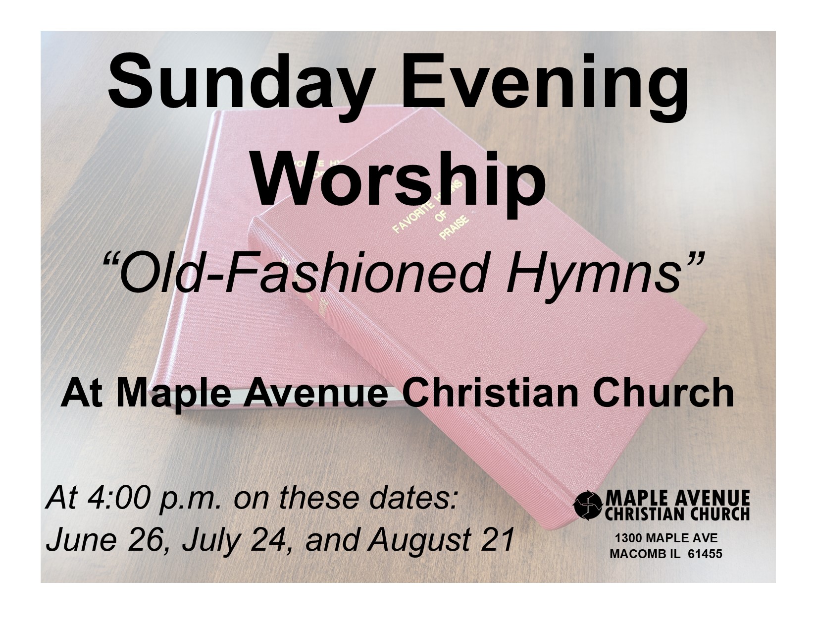 Sunday Evening Worship On Special Nights In June July And August