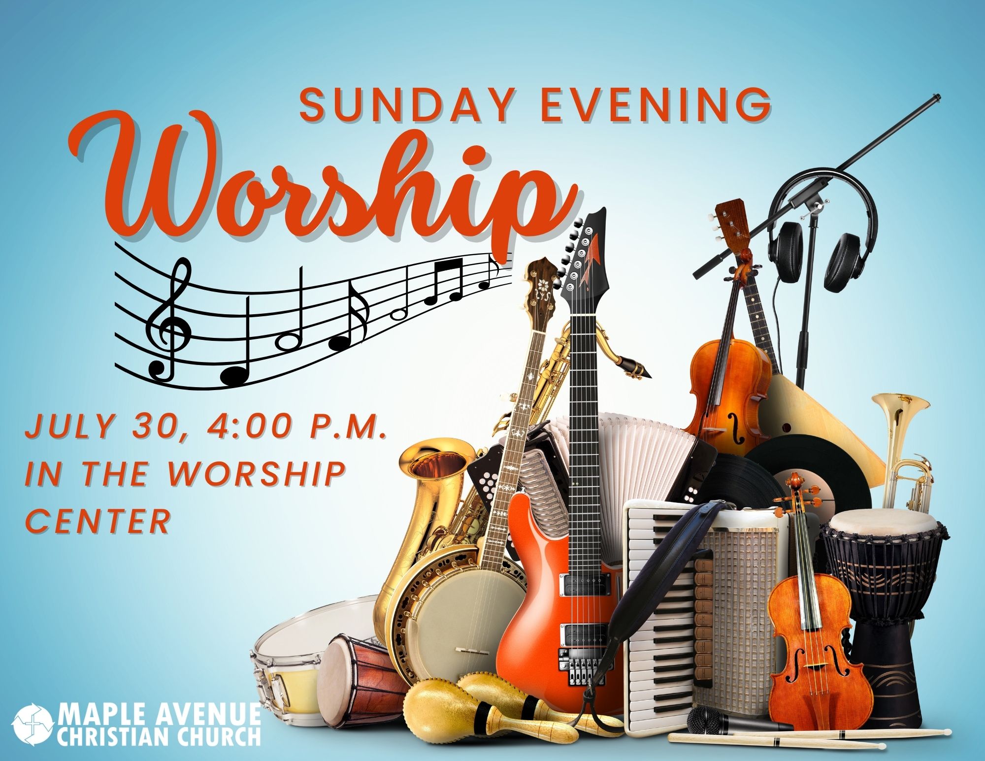 Sunday Evening Worship, Old Fashioned Hymns, Sunday, July 30, 4:00 p.m.